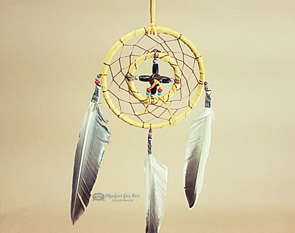 4" Native American Medicine Wheel Dreamcatcher in Gold ...