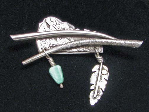 Native American Sterling Silver Pin with Turquoise by Jolene A. Eustace ...