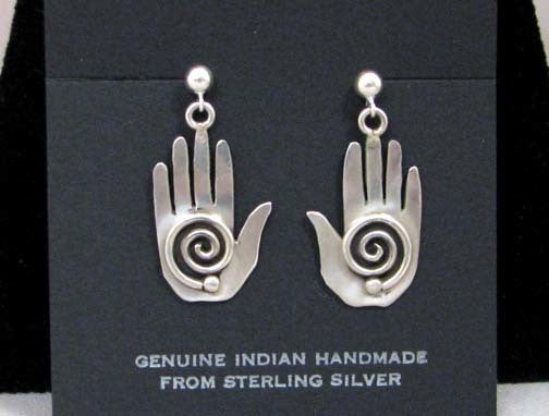 Healing Hand Sterling Silver Post Earrings by Bernadette Eustace ...
